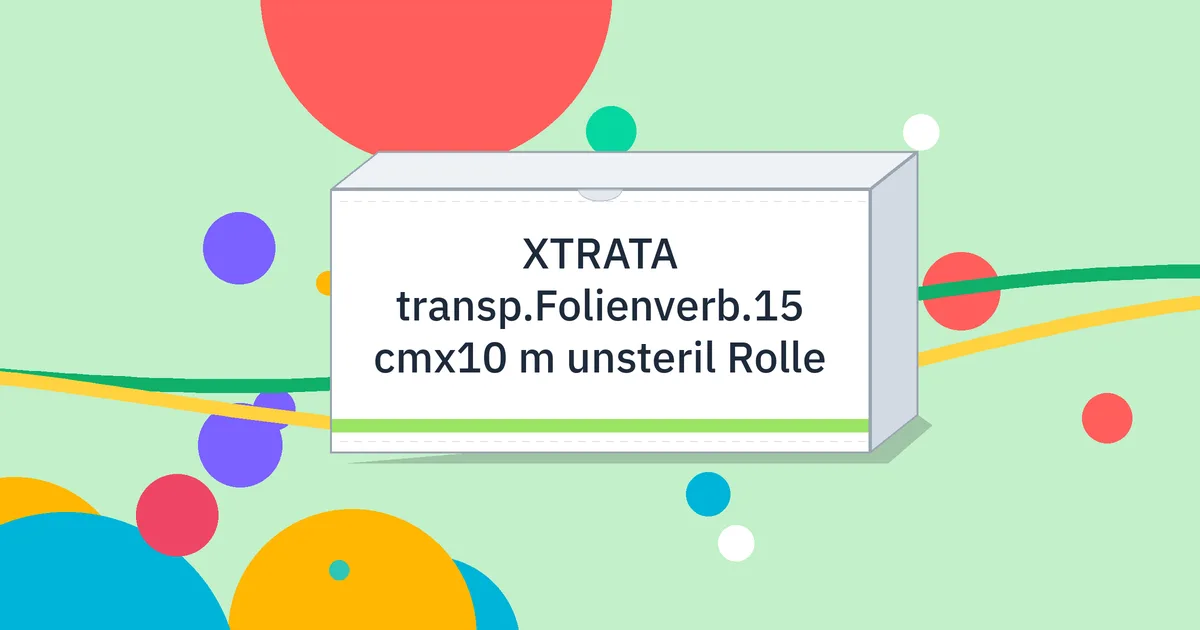 Symbolbild: Packung mit der Aufschrift XTRATA transp.Folienverb.15 cmx10 m unsteril Rolle (PZN 16905648) – Verfügbarkeit und Bezug in Apotheken in Frankfurt am Main