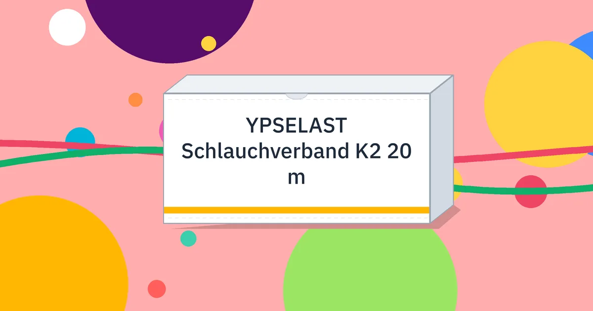 Symbolbild: Packung mit der Aufschrift YPSELAST Schlauchverband K2 20 m (PZN 12604565) – Verfügbarkeit und Bezug in Apotheken in Frankfurt am Main