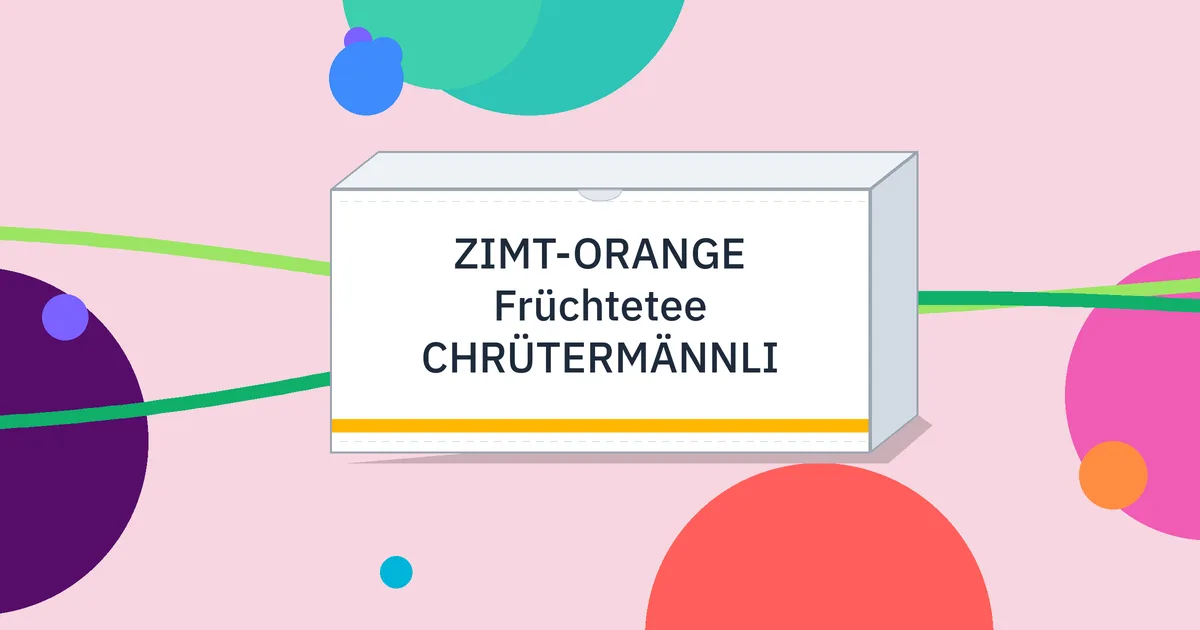 Symbolbild: Packung mit der Aufschrift ZIMT-ORANGE Früchtetee CHRÜTERMÄNNLI (PZN 05884831) – Verfügbarkeit und Bezug in Apotheken in Frankfurt am Main