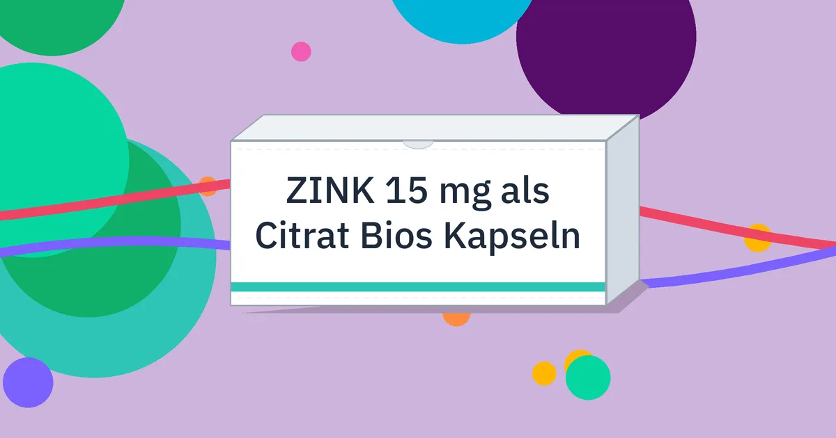 Symbolbild: Packung mit der Aufschrift ZINK 15 mg als Citrat Bios Kapseln (PZN 20284063) – Verfügbarkeit und Bezug in Apotheken in Frankfurt am Main