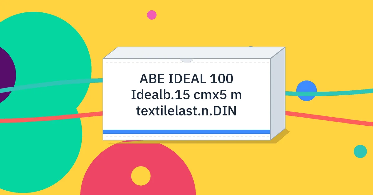 Symbolbild: Packung mit der Aufschrift ABE IDEAL 100 Idealb.15 cmx5 m textilelast.n.DIN (PZN 01364460) – Verfügbarkeit und Bezug in Apotheken in Frankfurt am Main