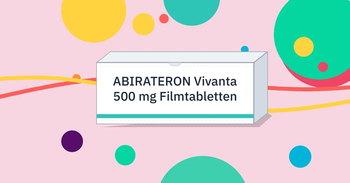 Symbolbild: Packung mit der Aufschrift ABIRATERON Vivanta 500 mg Filmtabletten (PZN 19892461) – Verfügbarkeit und Bezug in Apotheken in Frankfurt am Main