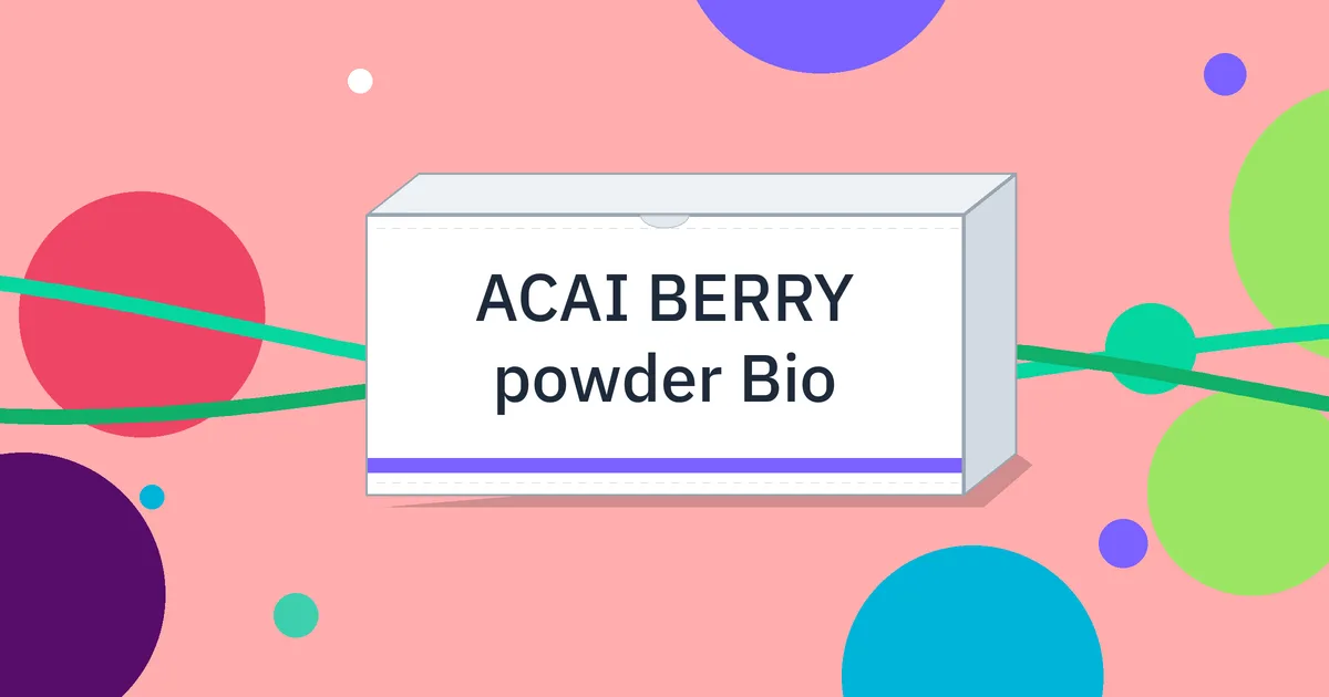 Symbolbild: Packung mit der Aufschrift ACAI BERRY powder Bio (PZN 18412476) – Verfügbarkeit und Bezug in Apotheken in Frankfurt am Main