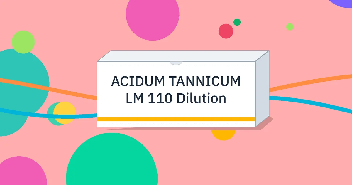 Symbolbild: Packung mit der Aufschrift ACIDUM TANNICUM LM 110 Dilution (PZN 13286328) – Verfügbarkeit und Bezug in Apotheken in Frankfurt am Main