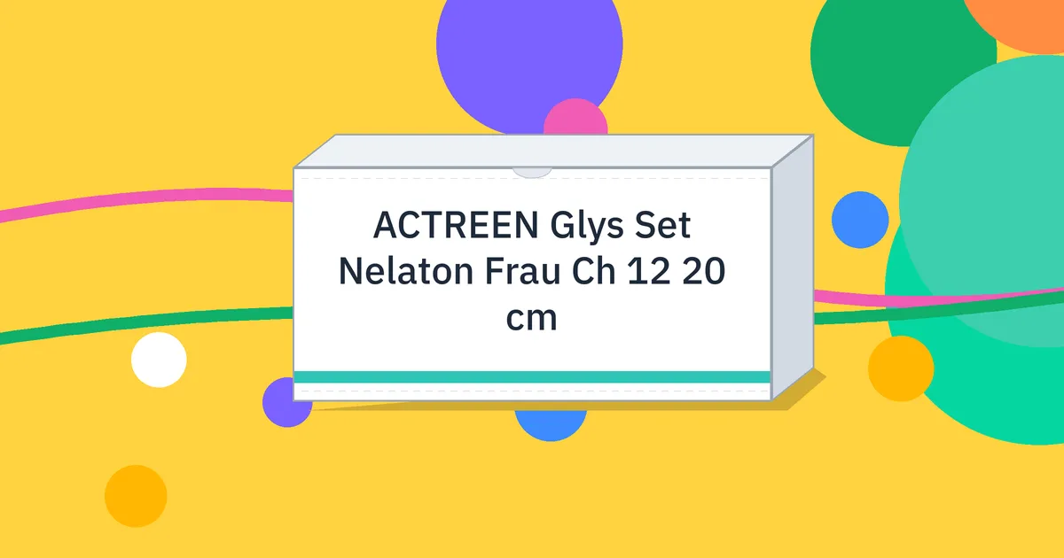 Symbolbild: Packung mit der Aufschrift ACTREEN Glys Set Nelaton Frau Ch 12 20 cm (PZN 19466103) – Verfügbarkeit und Bezug in Apotheken in Frankfurt am Main