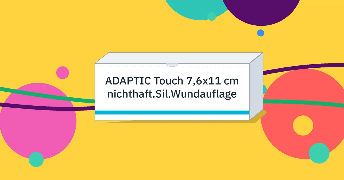 Symbolbild: Packung mit der Aufschrift ADAPTIC Touch 7,6x11 cm nichthaft.Sil.Wundauflage (PZN 09274035) – Verfügbarkeit und Bezug in Apotheken in Frankfurt am Main
