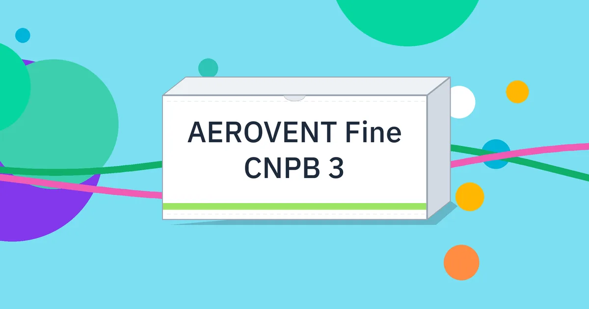 Symbolbild: Packung mit der Aufschrift AEROVENT Fine CNPB 3 (PZN 03740849) – Verfügbarkeit und Bezug in Apotheken in Frankfurt am Main