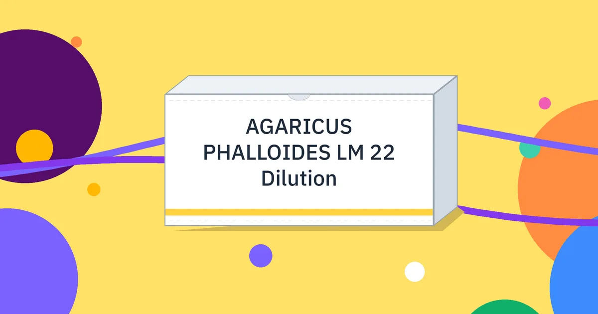 Symbolbild: Packung mit der Aufschrift AGARICUS PHALLOIDES LM 22 Dilution (PZN 13304612) – Verfügbarkeit und Bezug in Apotheken in Frankfurt am Main