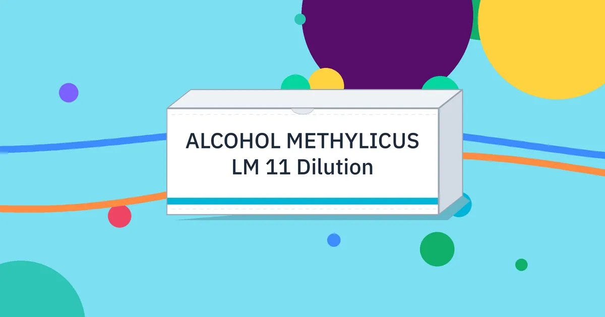 Symbolbild: Packung mit der Aufschrift ALCOHOL METHYLICUS LM 11 Dilution (PZN 13309236) – Verfügbarkeit und Bezug in Apotheken in Frankfurt am Main