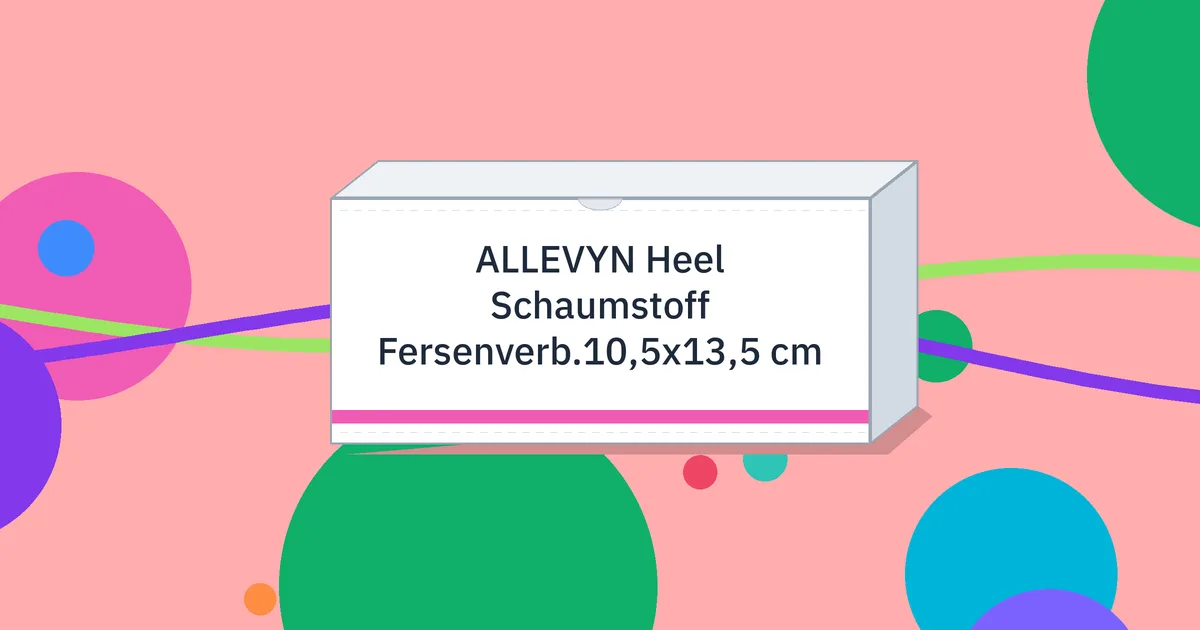 Symbolbild: Packung mit der Aufschrift ALLEVYN Heel Schaumstoff Fersenverb.10,5x13,5 cm (PZN 12542002) – Verfügbarkeit und Bezug in Apotheken in Frankfurt am Main