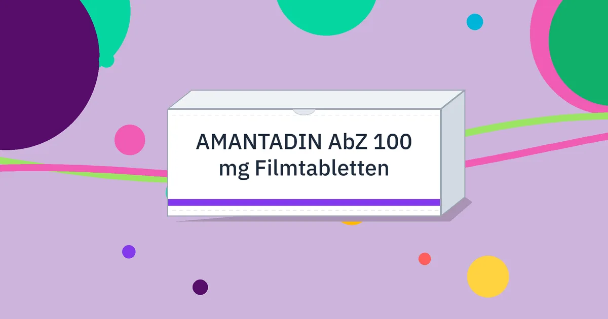 Symbolbild: Packung mit der Aufschrift AMANTADIN AbZ 100 mg Filmtabletten (PZN 01014659) – Verfügbarkeit und Bezug in Apotheken in Frankfurt am Main