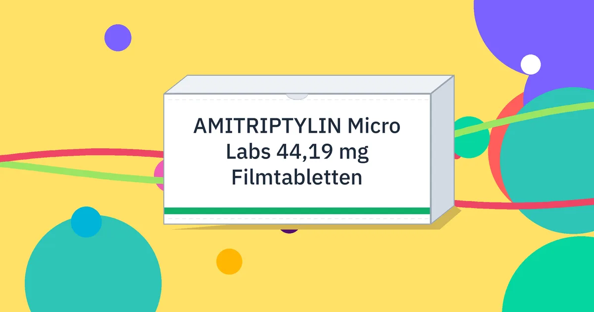 Symbolbild: Packung mit der Aufschrift AMITRIPTYLIN Micro Labs 44,19 mg Filmtabletten (PZN 16531768) – Verfügbarkeit und Bezug in Apotheken in Frankfurt am Main