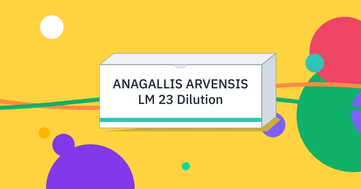 Symbolbild: Packung mit der Aufschrift ANAGALLIS ARVENSIS LM 23 Dilution (PZN 13328015) – Verfügbarkeit und Bezug in Apotheken in Frankfurt am Main