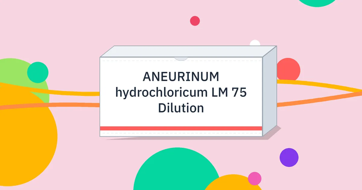 Symbolbild: Packung mit der Aufschrift ANEURINUM hydrochloricum LM 75 Dilution (PZN 13367771) – Verfügbarkeit und Bezug in Apotheken in Frankfurt am Main