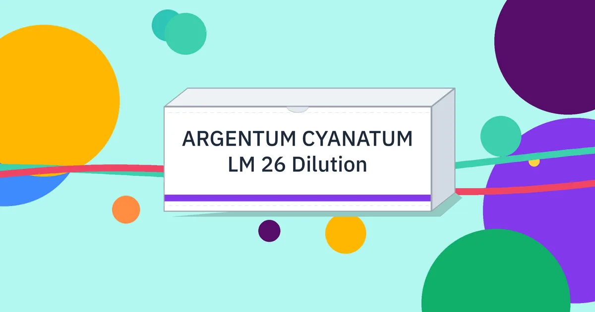 Symbolbild: Packung mit der Aufschrift ARGENTUM CYANATUM LM 26 Dilution (PZN 13390729) – Verfügbarkeit und Bezug in Apotheken in Frankfurt am Main