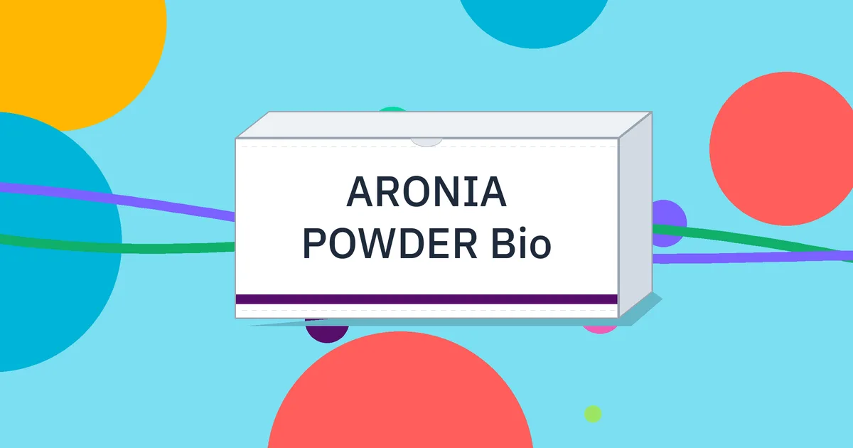 Symbolbild: Packung mit der Aufschrift ARONIA POWDER Bio (PZN 18412737) – Verfügbarkeit und Bezug in Apotheken in Frankfurt am Main
