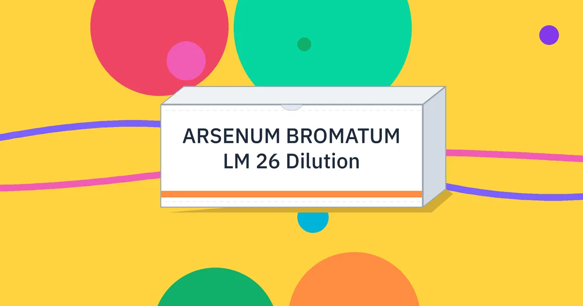 Symbolbild: Packung mit der Aufschrift ARSENUM BROMATUM LM 26 Dilution (PZN 12771464) – Verfügbarkeit und Bezug in Apotheken in Frankfurt am Main