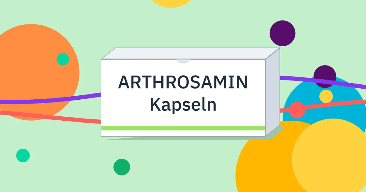 Symbolbild: Packung mit der Aufschrift ARTHROSAMIN Kapseln (PZN 06494612) – Verfügbarkeit und Bezug in Apotheken in Frankfurt am Main