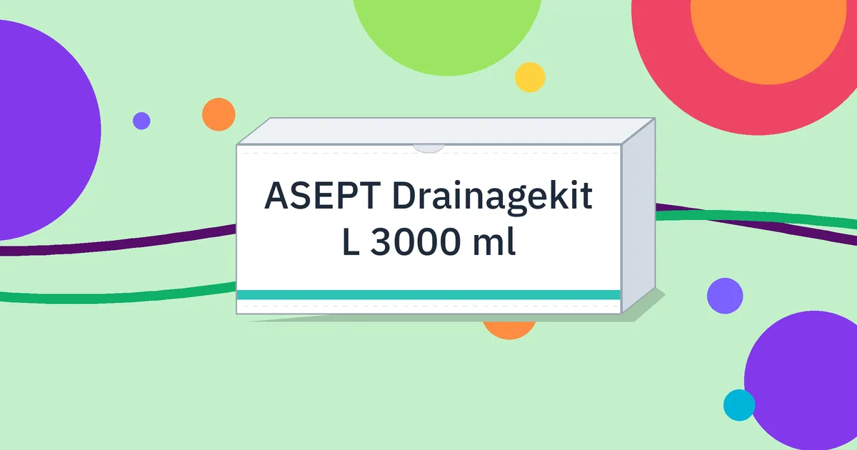 Symbolbild: Packung mit der Aufschrift ASEPT Drainagekit L 3000 ml (PZN 12489934) – Verfügbarkeit und Bezug in Apotheken in Frankfurt am Main