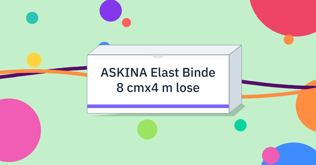 Symbolbild: Packung mit der Aufschrift ASKINA Elast Binde 8 cmx4 m lose (PZN 09314421) – Verfügbarkeit und Bezug in Apotheken in Frankfurt am Main