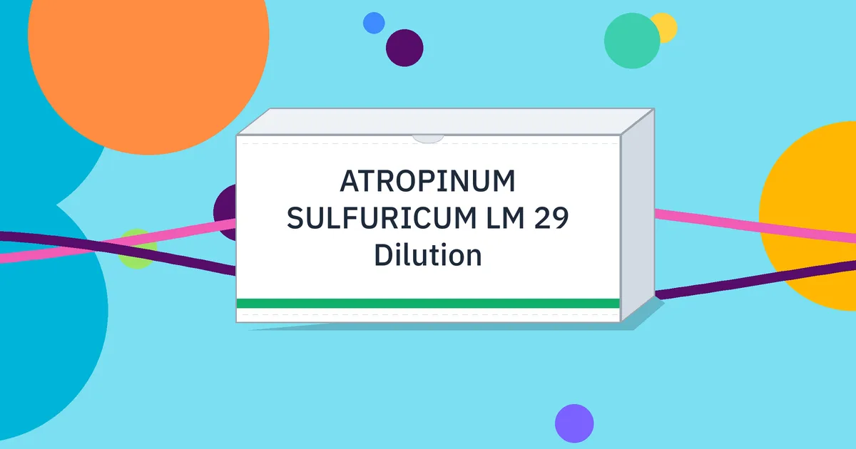 Symbolbild: Packung mit der Aufschrift ATROPINUM SULFURICUM LM 29 Dilution (PZN 13407275) – Verfügbarkeit und Bezug in Apotheken in Frankfurt am Main
