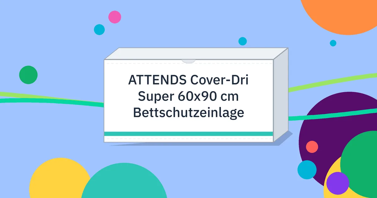 Symbolbild: Packung mit der Aufschrift ATTENDS Cover-Dri Super 60x90 cm Bettschutzeinlage (PZN 07529206) – Verfügbarkeit und Bezug in Apotheken in Frankfurt am Main