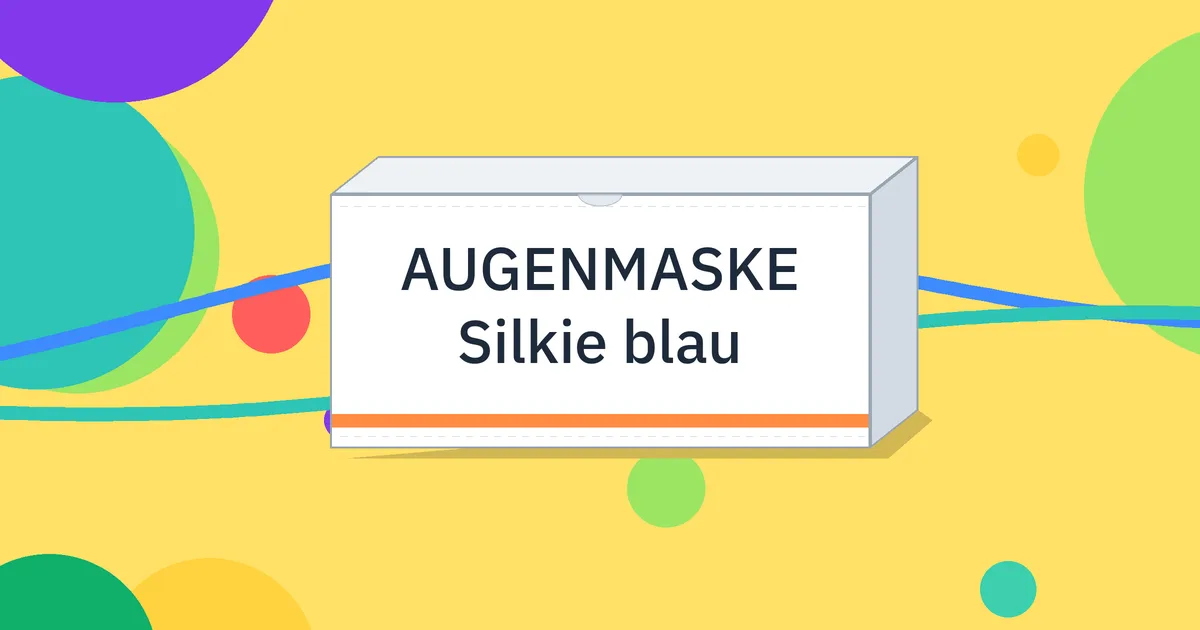 Symbolbild: Packung mit der Aufschrift AUGENMASKE Silkie blau (PZN 12477196) – Verfügbarkeit und Bezug in Apotheken in Frankfurt am Main