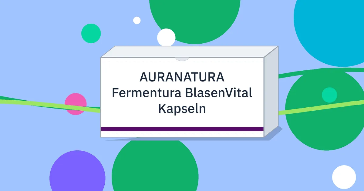 Symbolbild: Packung mit der Aufschrift AURANATURA Fermentura BlasenVital Kapseln (PZN 19629976) – Verfügbarkeit und Bezug in Apotheken in Frankfurt am Main