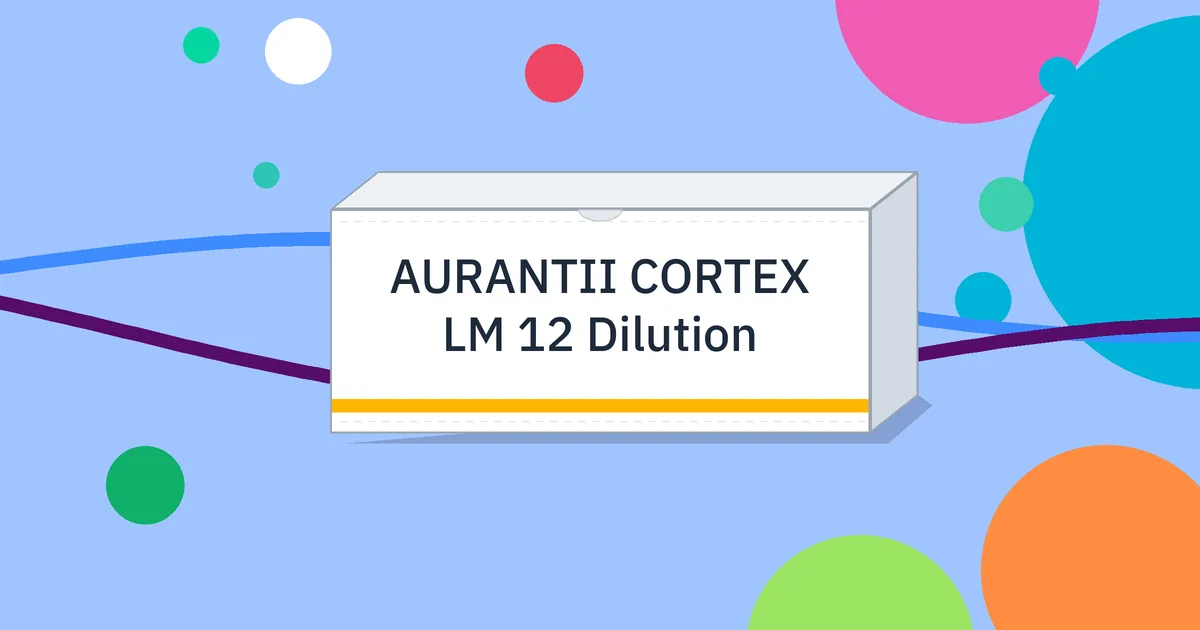 Symbolbild: Packung mit der Aufschrift AURANTII CORTEX LM 12 Dilution (PZN 13373010) – Verfügbarkeit und Bezug in Apotheken in Frankfurt am Main