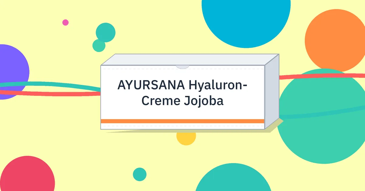 Symbolbild: Packung mit der Aufschrift AYURSANA Hyaluron-Creme Jojoba (PZN 15583800) – Verfügbarkeit und Bezug in Apotheken in Frankfurt am Main