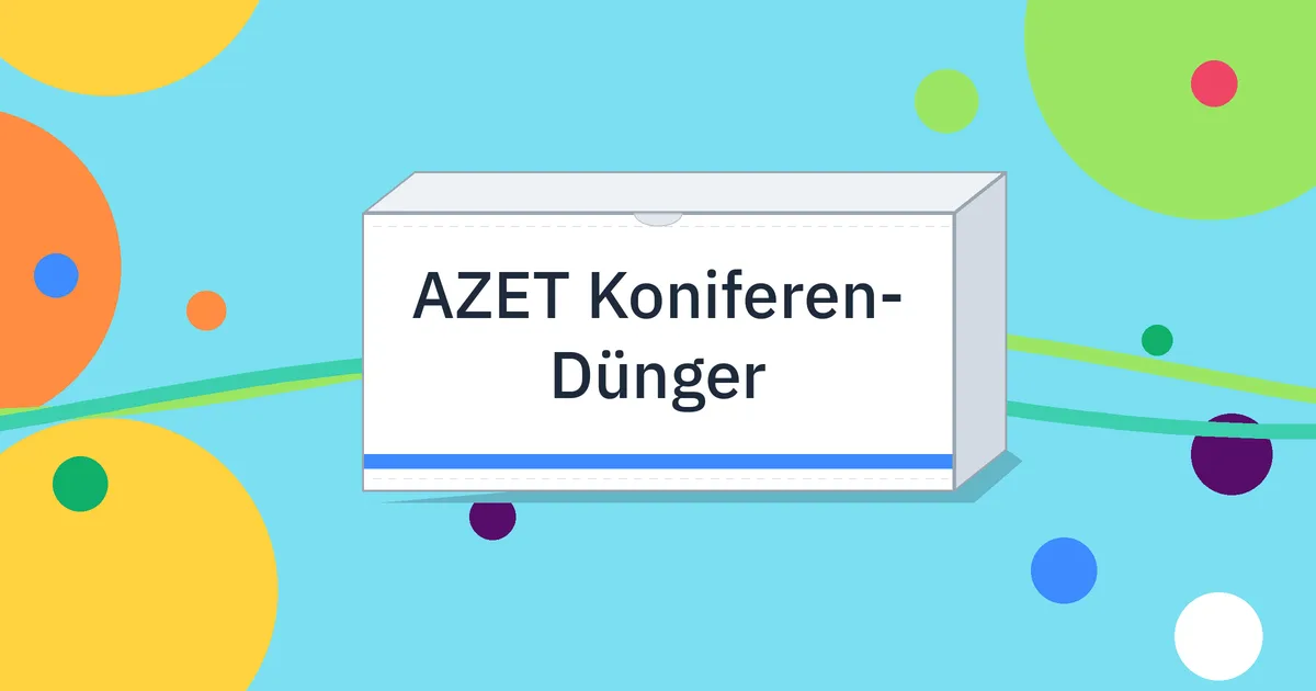 Symbolbild: Packung mit der Aufschrift AZET Koniferen-Dünger (PZN 04178002) – Verfügbarkeit und Bezug in Apotheken in Frankfurt am Main