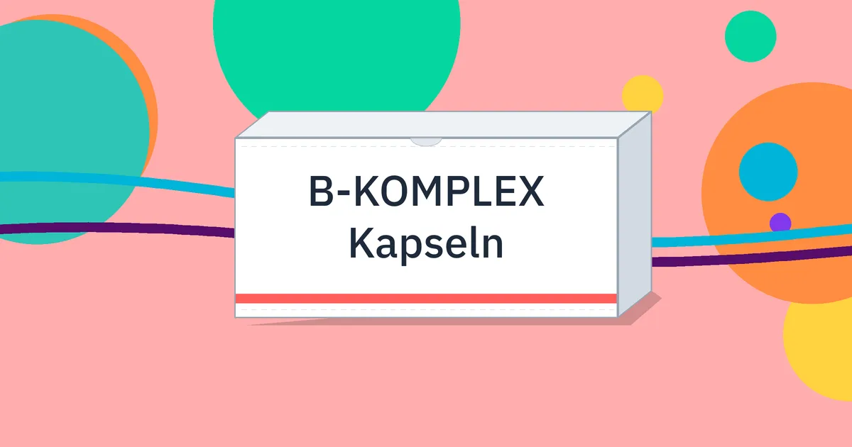 Symbolbild: Packung mit der Aufschrift B-KOMPLEX Kapseln (PZN 19053074) – Verfügbarkeit und Bezug in Apotheken in Frankfurt am Main