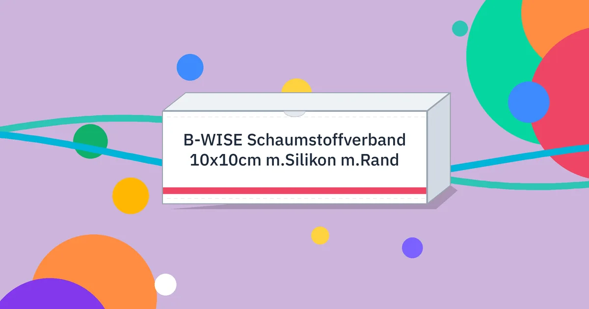 Symbolbild: Packung mit der Aufschrift B-WISE Schaumstoffverband 10x10cm m.Silikon m.Rand (PZN 19730445) – Verfügbarkeit und Bezug in Apotheken in Frankfurt am Main