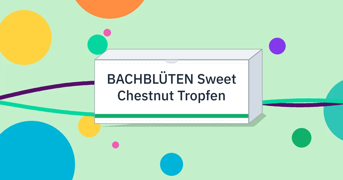 Symbolbild: Packung mit der Aufschrift BACHBLÜTEN Sweet Chestnut Tropfen (PZN 08737384) – Verfügbarkeit und Bezug in Apotheken in Frankfurt am Main