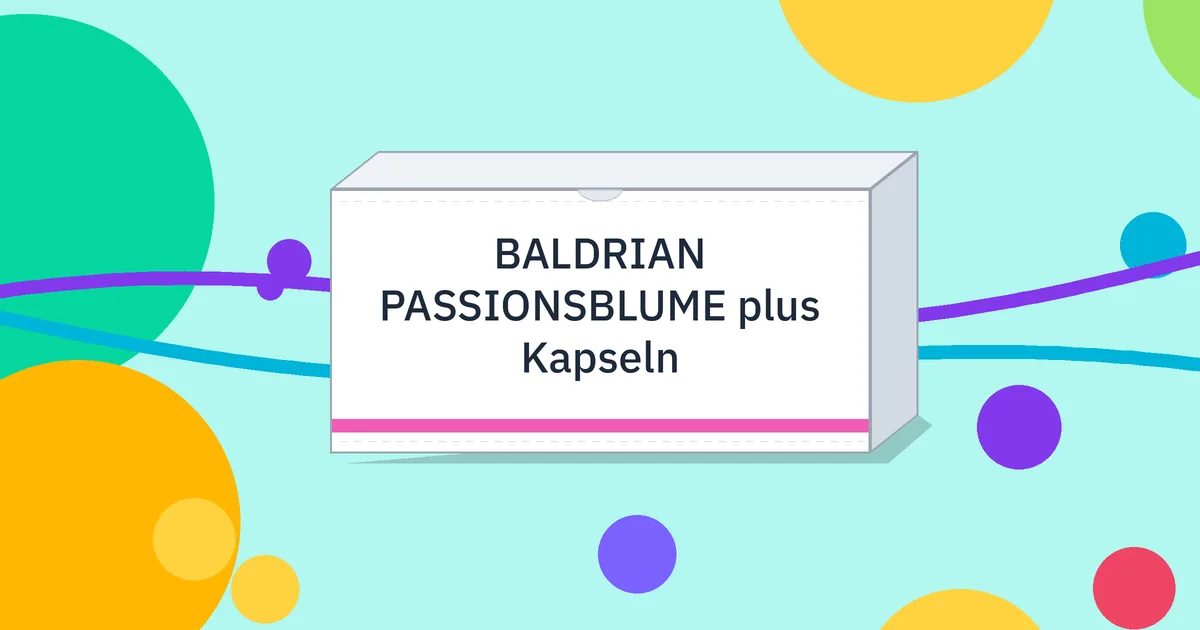 Symbolbild: Packung mit der Aufschrift BALDRIAN PASSIONSBLUME plus Kapseln (PZN 09280627) – Verfügbarkeit und Bezug in Apotheken in Frankfurt am Main