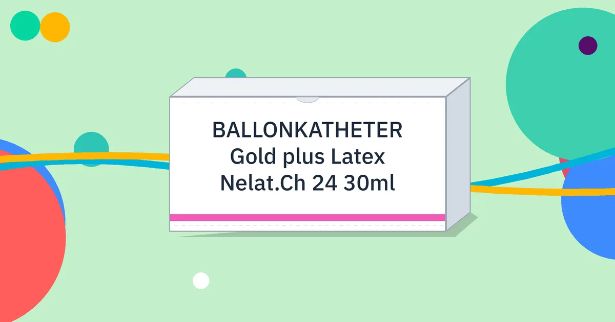 Symbolbild: Packung mit der Aufschrift BALLONKATHETER Gold plus Latex Nelat.Ch 24 30ml (PZN 04904081) – Verfügbarkeit und Bezug in Apotheken in Frankfurt am Main