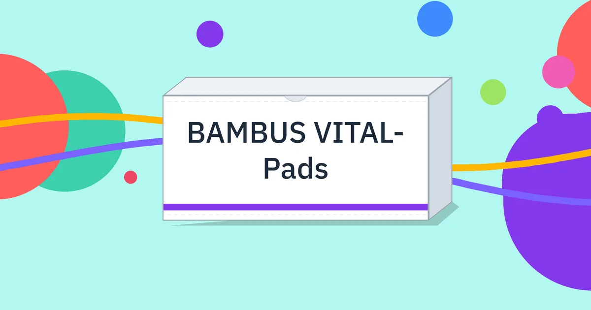 Symbolbild: Packung mit der Aufschrift BAMBUS VITAL-Pads (PZN 12579531) – Verfügbarkeit und Bezug in Apotheken in Frankfurt am Main
