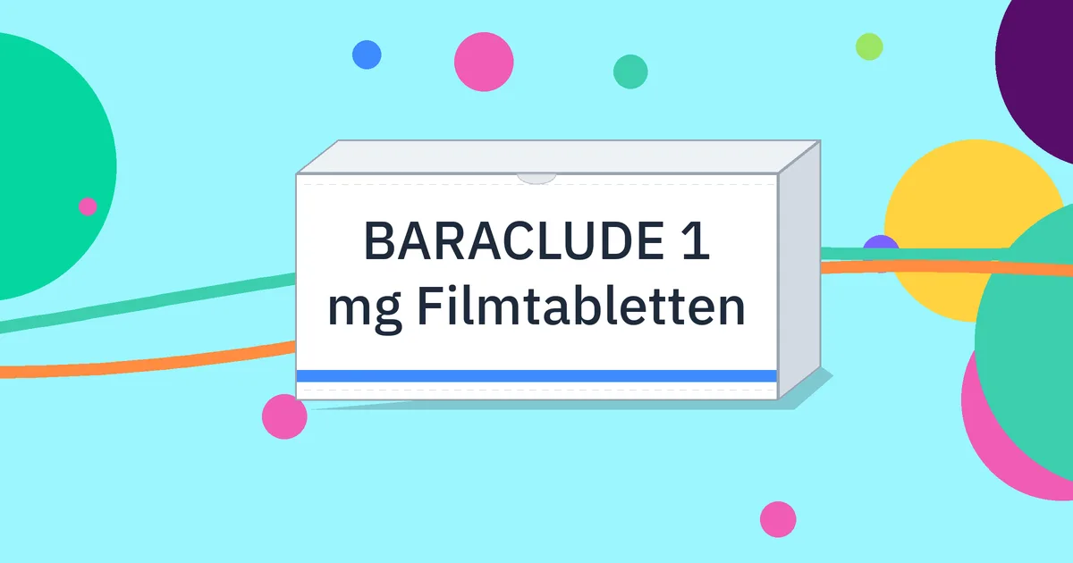 Symbolbild: Packung mit der Aufschrift BARACLUDE 1 mg Filmtabletten (PZN 10833244) – Verfügbarkeit und Bezug in Apotheken in Frankfurt am Main