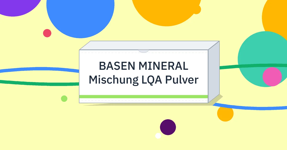 Symbolbild: Packung mit der Aufschrift BASEN MINERAL Mischung LQA Pulver (PZN 00692848) – Verfügbarkeit und Bezug in Apotheken in Frankfurt am Main