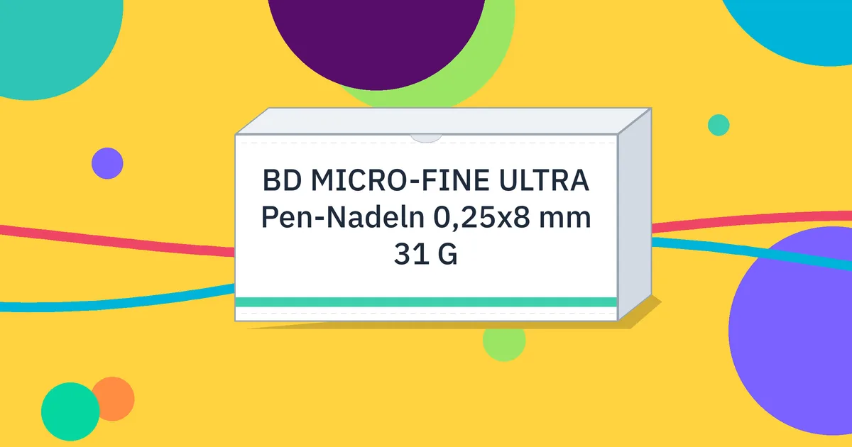 Symbolbild: Packung mit der Aufschrift BD MICRO-FINE ULTRA Pen-Nadeln 0,25x8 mm 31 G (PZN 03863405) – Verfügbarkeit und Bezug in Apotheken in Frankfurt am Main