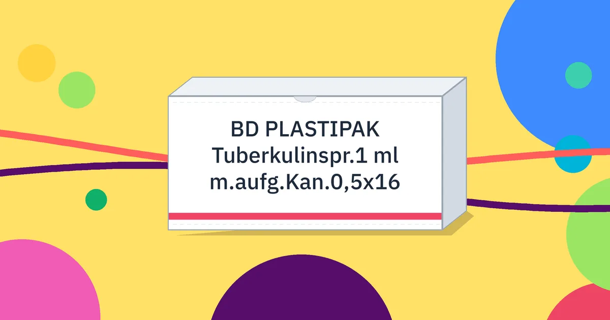 Symbolbild: Packung mit der Aufschrift BD PLASTIPAK Tuberkulinspr.1 ml m.aufg.Kan.0,5x16 (PZN 07250390) – Verfügbarkeit und Bezug in Apotheken in Frankfurt am Main