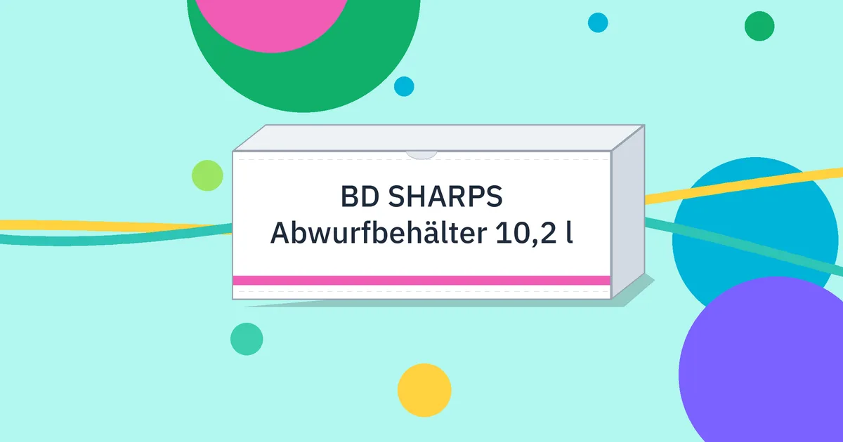 Symbolbild: Packung mit der Aufschrift BD SHARPS Abwurfbehälter 10,2 l (PZN 07559070) – Verfügbarkeit und Bezug in Apotheken in Frankfurt am Main