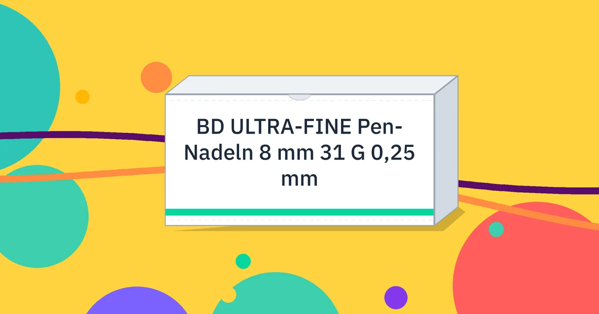 Symbolbild: Packung mit der Aufschrift BD ULTRA-FINE Pen-Nadeln 8 mm 31 G 0,25 mm (PZN 19130053) – Verfügbarkeit und Bezug in Apotheken in Frankfurt am Main