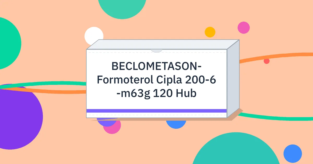 Symbolbild: Packung mit der Aufschrift BECLOMETASON-Formoterol Cipla 200-6 -m63g 120 Hub (PZN 19196425) – Verfügbarkeit und Bezug in Apotheken in Frankfurt am Main