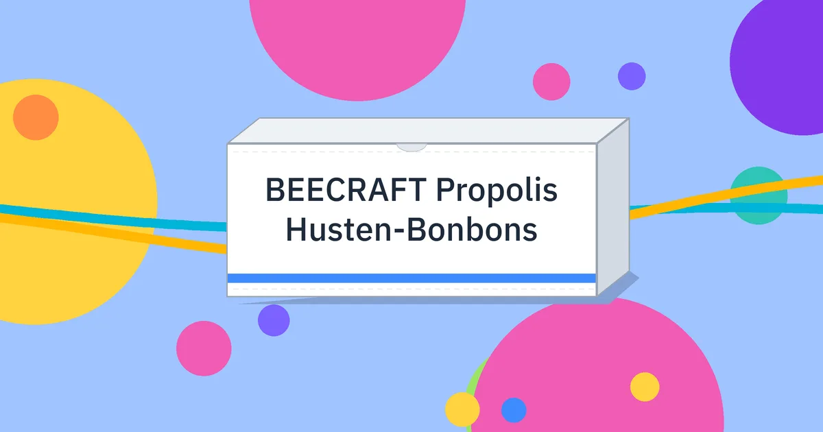 Symbolbild: Packung mit der Aufschrift BEECRAFT Propolis Husten-Bonbons (PZN 18152874) – Verfügbarkeit und Bezug in Apotheken in Frankfurt am Main