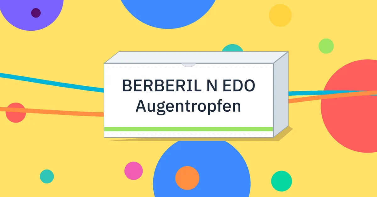 Symbolbild: Packung mit der Aufschrift BERBERIL N EDO Augentropfen (PZN 16507356) – Verfügbarkeit und Bezug in Apotheken in Frankfurt am Main