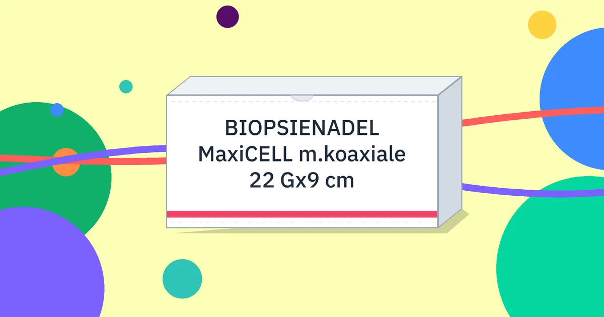 Symbolbild: Packung mit der Aufschrift BIOPSIENADEL MaxiCELL m.koaxiale 22 Gx9 cm (PZN 06771112) – Verfügbarkeit und Bezug in Apotheken in Frankfurt am Main