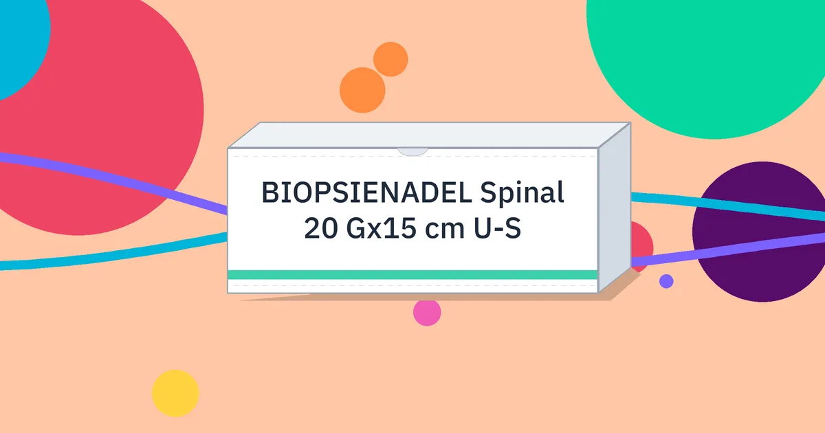 Symbolbild: Packung mit der Aufschrift BIOPSIENADEL Spinal 20 Gx15 cm U-S (PZN 06771017) – Verfügbarkeit und Bezug in Apotheken in Frankfurt am Main