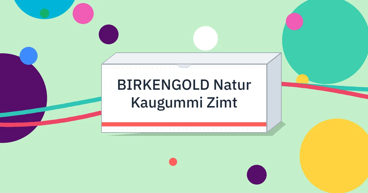 Symbolbild: Packung mit der Aufschrift BIRKENGOLD Natur Kaugummi Zimt (PZN 19290377) – Verfügbarkeit und Bezug in Apotheken in Frankfurt am Main