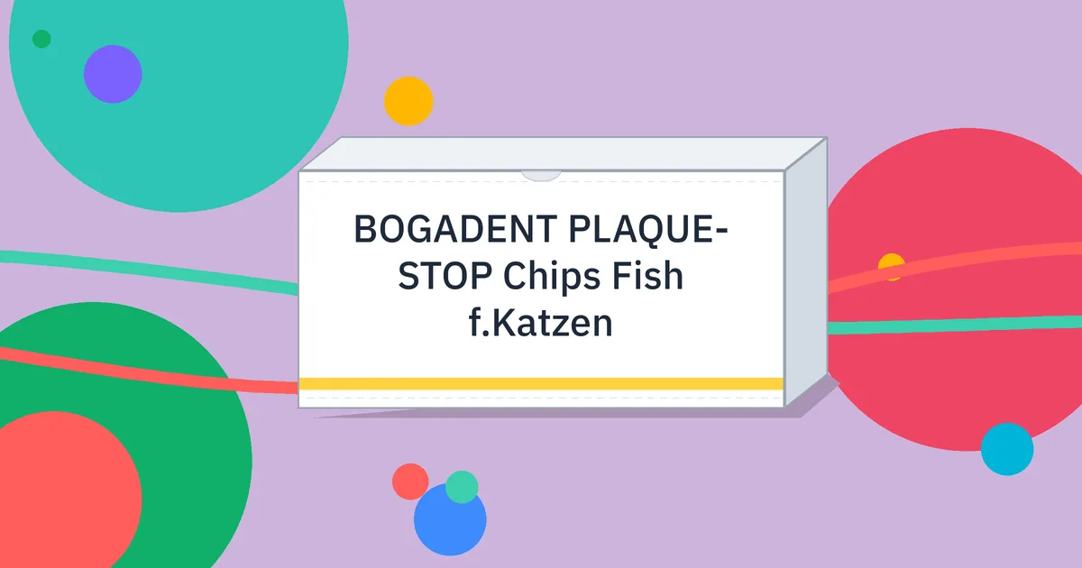 Symbolbild: Packung mit der Aufschrift BOGADENT PLAQUE-STOP Chips Fish f.Katzen (PZN 11678231) – Verfügbarkeit und Bezug in Apotheken in Frankfurt am Main